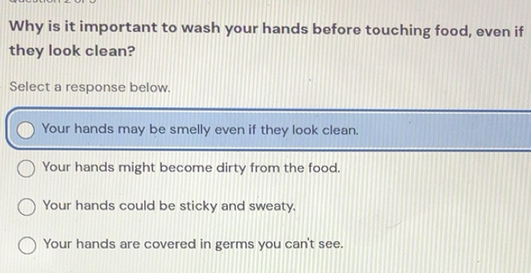 Solved: Why is it important to wash your hands before touching food ...