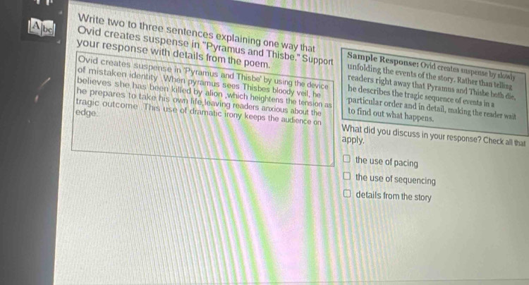 Solved: Write two to three sentences explaining one way that Albe Ovid ...