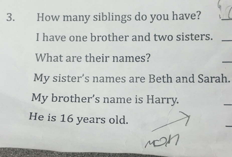 Solved: How many siblings do you have? _ I have one brother and two ...