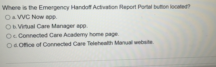 Solved: Where is the Emergency Handoff Activation Report Portal button ...