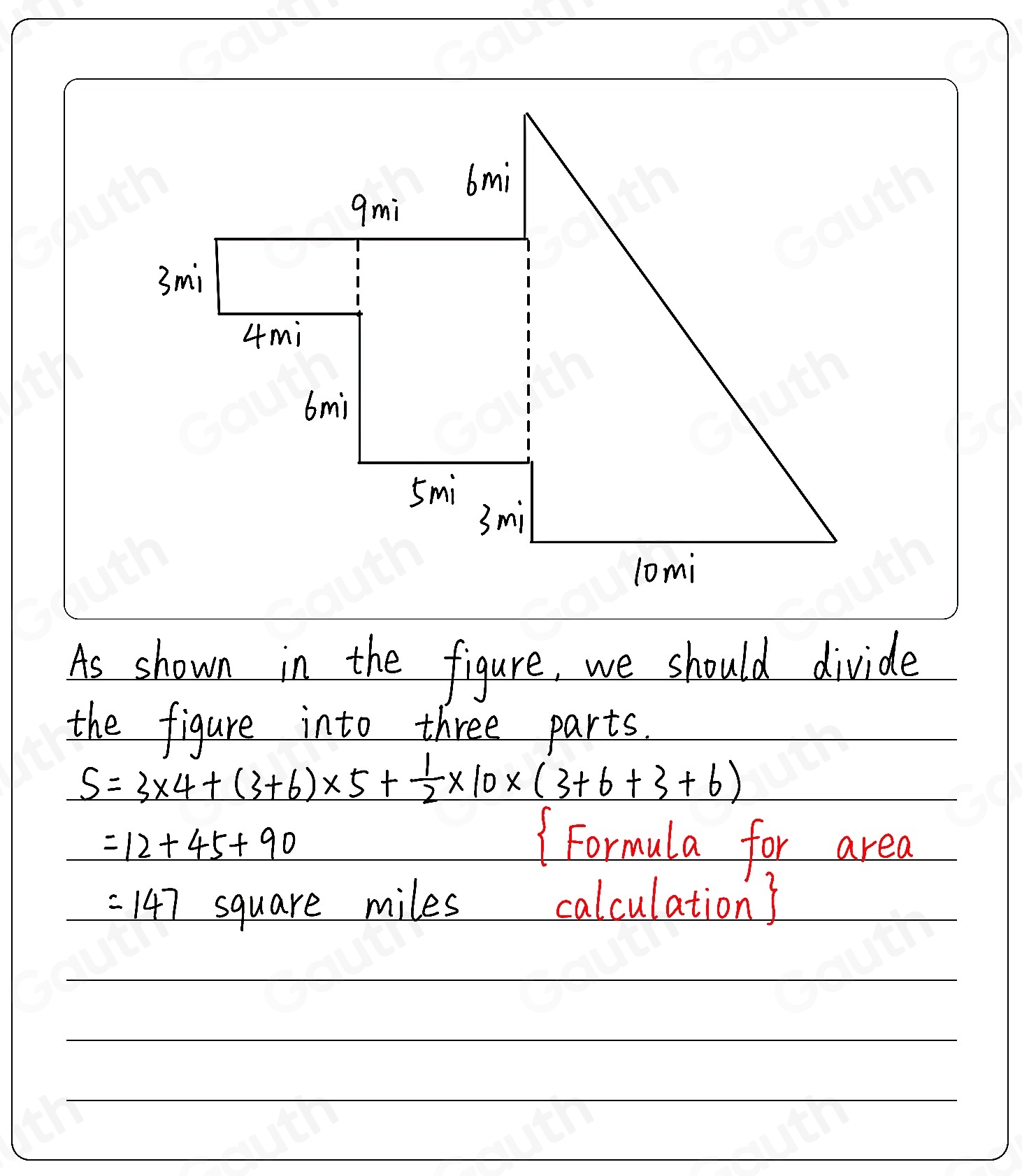 Solved: What is the area of this figure? Write your answer using ...
