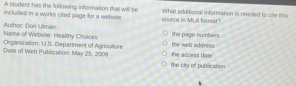 Solved: A student has the following information that will be What ...