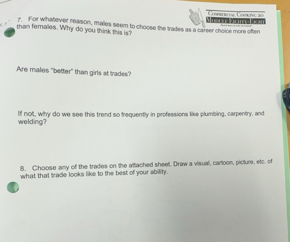 Solved: Commercial Cooking 20 Module Fichty-Picht 7. For whatever ...