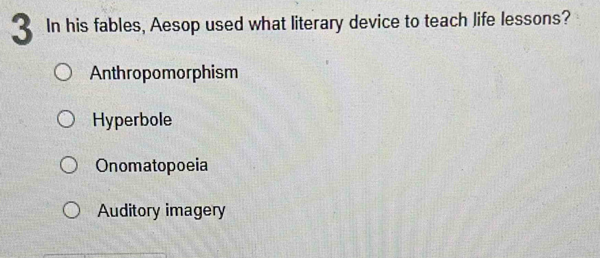 Solved: In his fables, Aesop used what literary device to teach life ...
