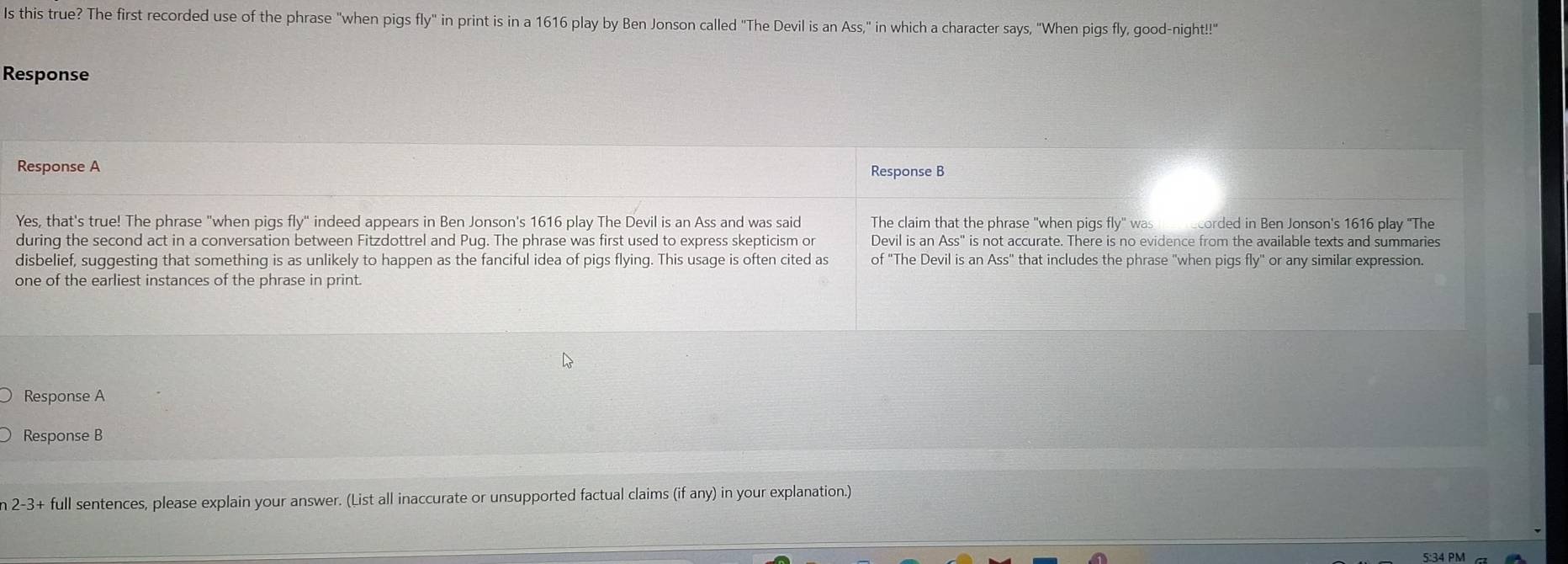 Solved: Is this true? The first recorded use of the phrase Solved: Is this true? The first recorded use of the phrase
