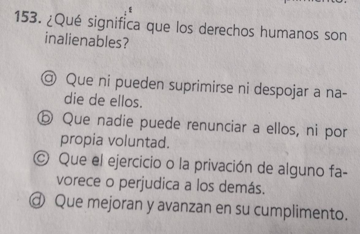 Resuelto:¿Qué significa que los derechos humanos son inalienables ...