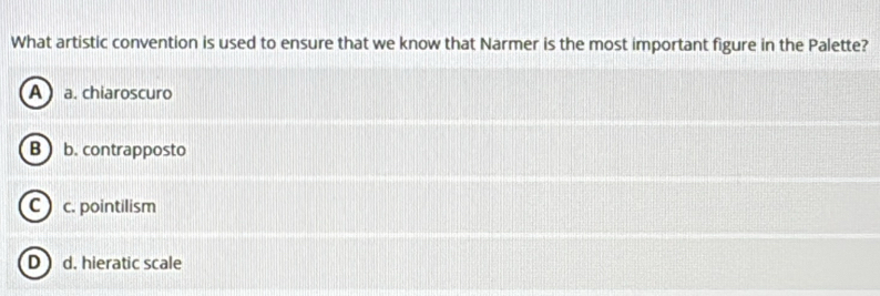 Solved: What artistic convention is used to ensure that we know that ...