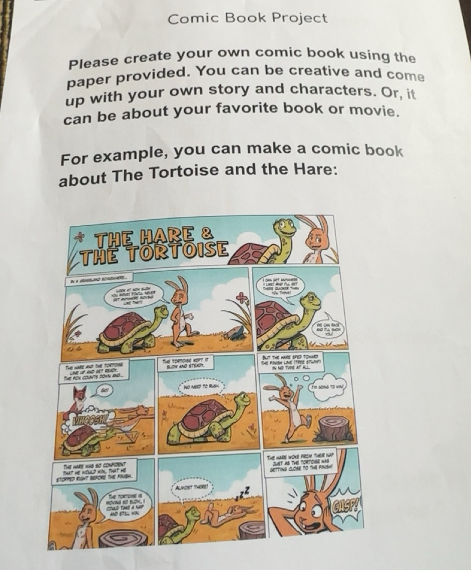 Solved: Comic Book Project Please create your own comic book using the ...