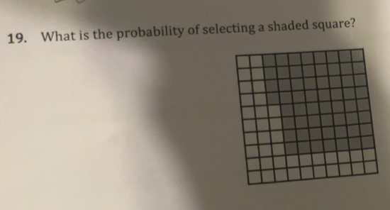 Solved: What is the probability of selecting a shaded square? [Statistics]