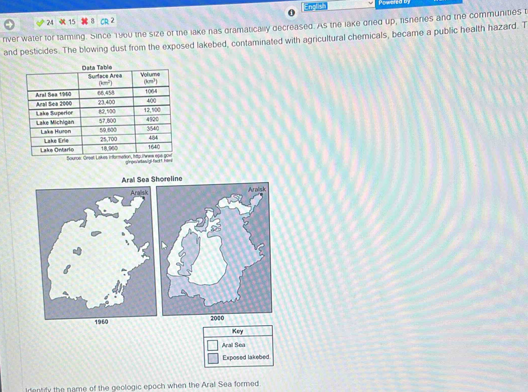 Solved: English Powered Dy 24 15 river water for farming. Since 1960 ...