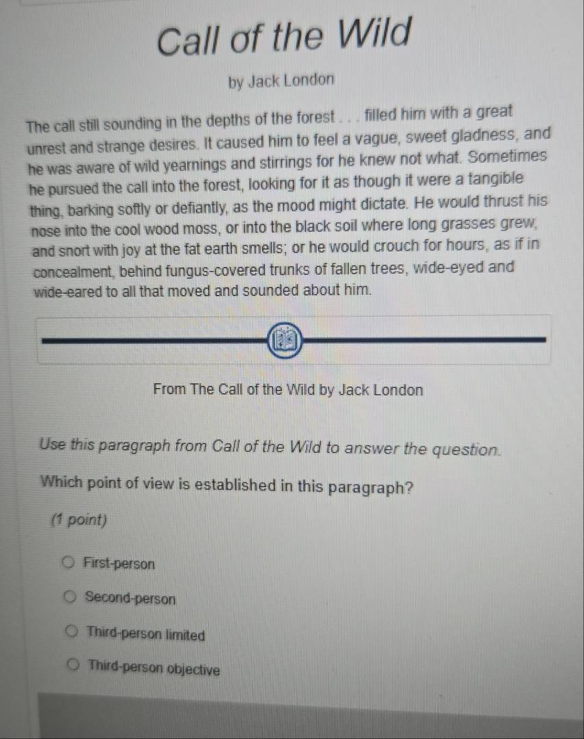 Solved: Call of the Wild by Jack London The call still sounding in the ...