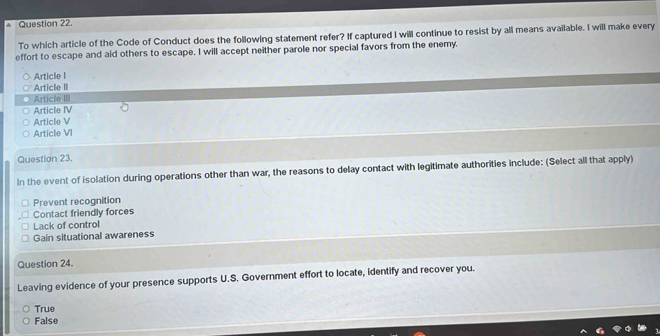 Solved: To which article of the Code of Conduct does the following ...