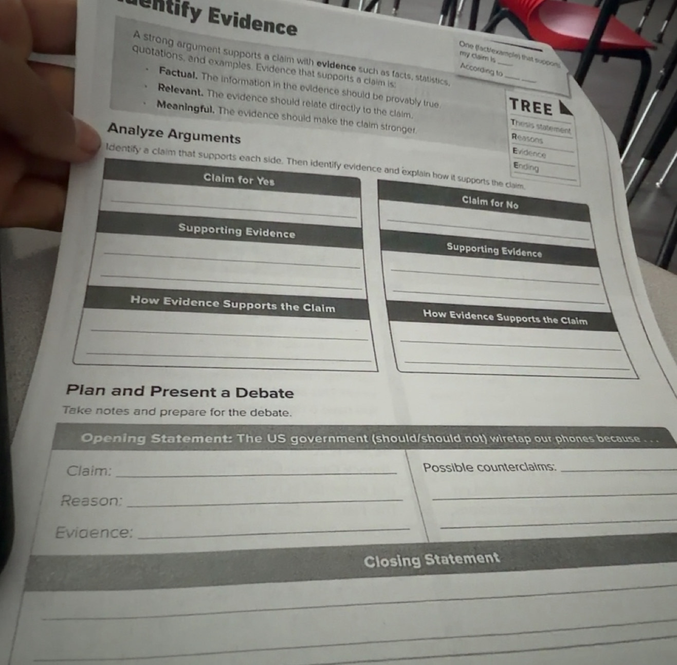 Solved: ntify Evidence One (fact/example) that suppor my claim Is A ...