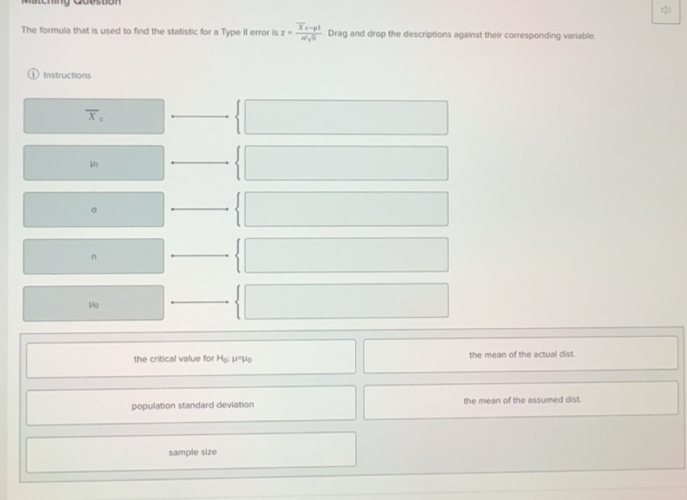 Solved: Matching Question The formula that is used to find the ...