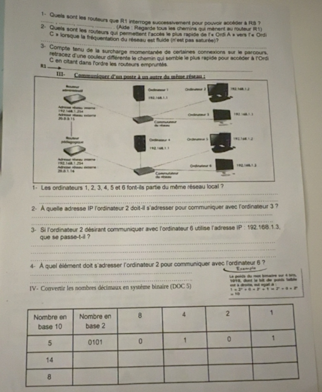 Résolu :1- Quels sont les routeurs que R1 interroge successivement pour ...