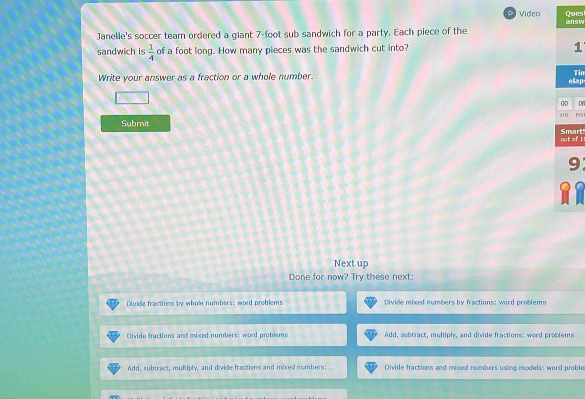 Solved: Video Ques answ Janelle's soccer team ordered a giant 7-foot ...