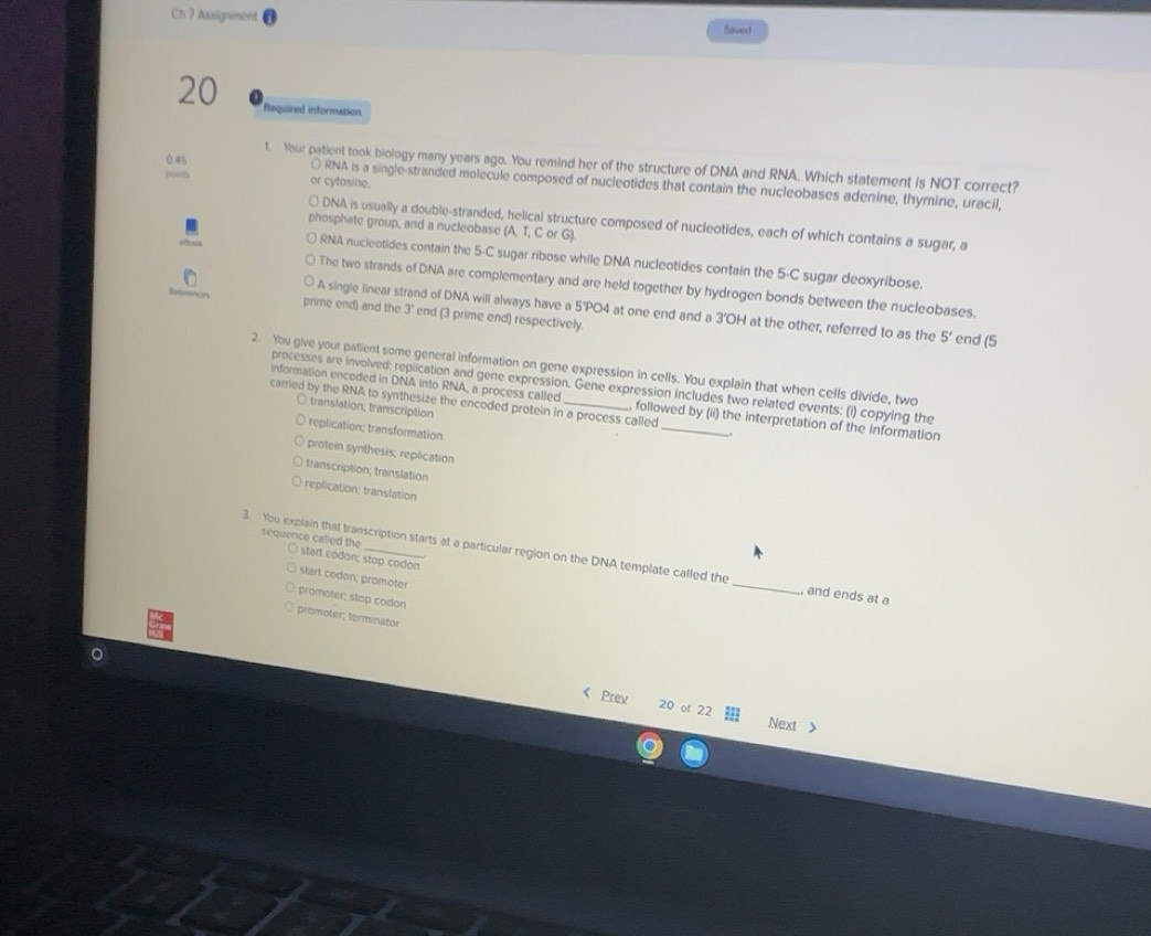 Solved: Ch 7 Assignment Saved 20 Required information 0.45 t. Your ...