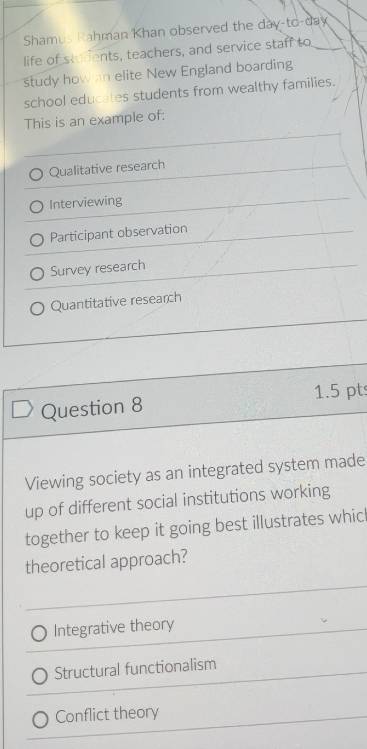 Solved: Shamus Rahman Khan observed the day-to-day life of students ...