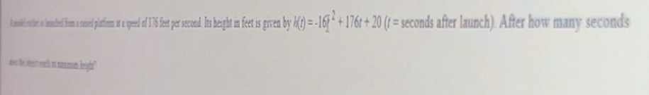 Solved: A cosded rocter, o anched frm a sased plafom spd 7 e er scond ...