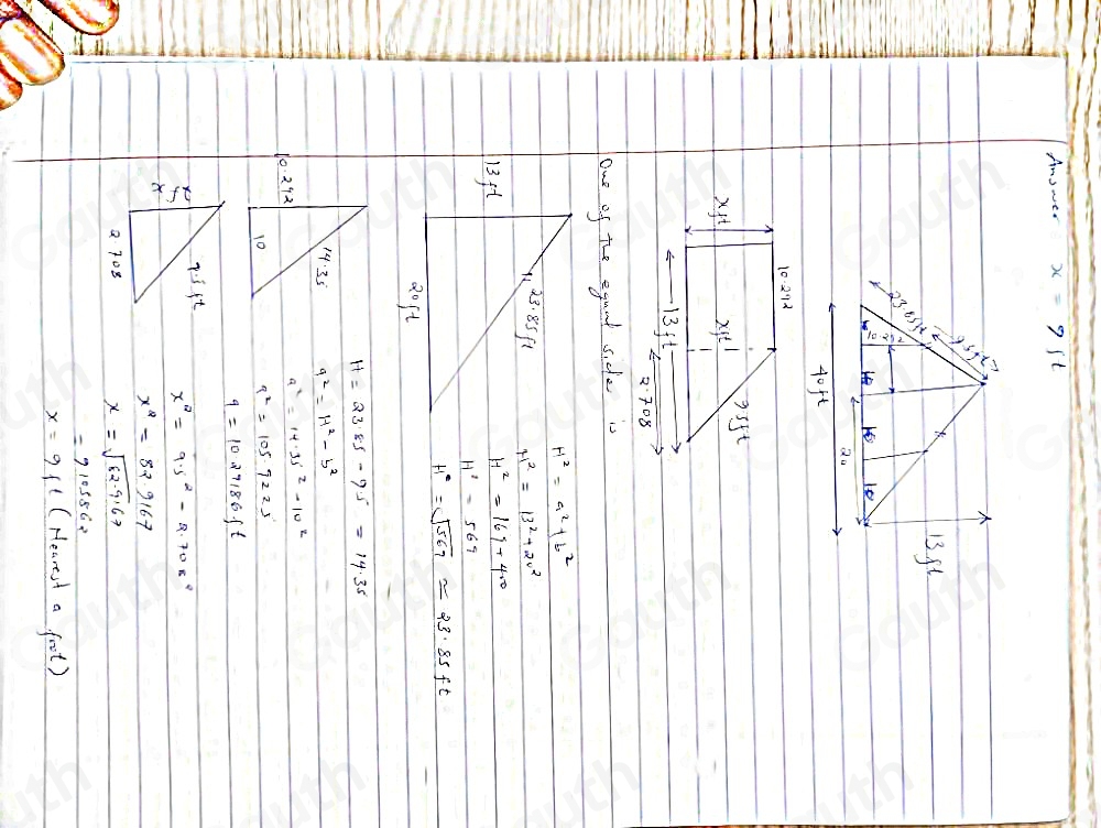 Solved: The front roof truss of a house forms an isosceles triangle ...