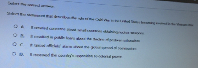 Solved: Select the correct answer. Select the statement that describes ...