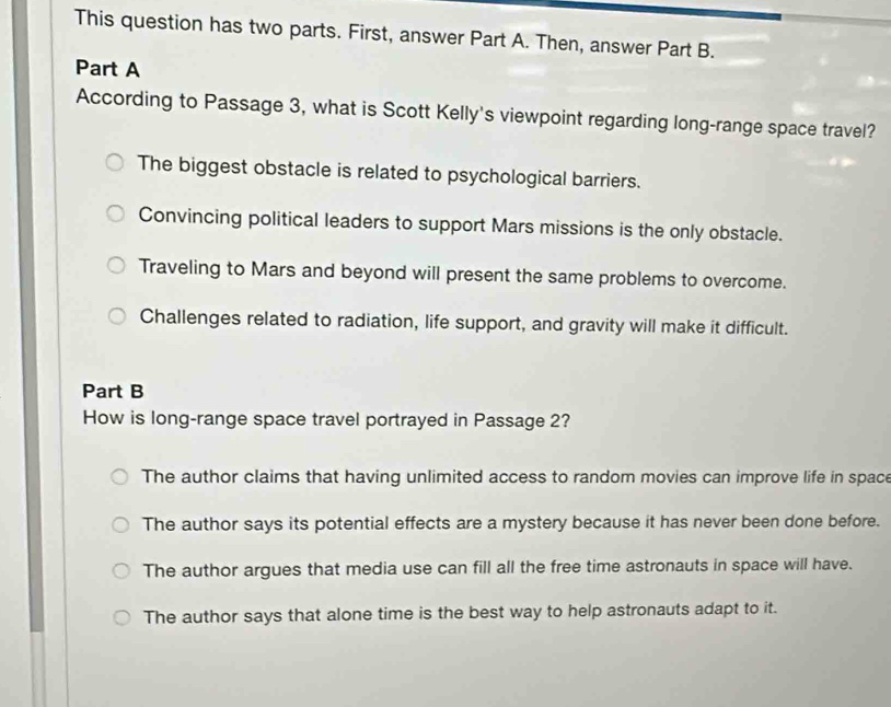 Solved: This question has two parts. First, answer Part A. Then, answer Part B. Part A According ...