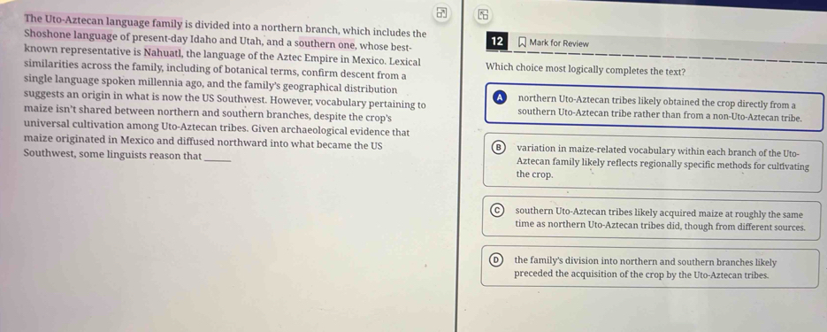 Giải quyết:7 5 The Uto-Aztecan language family is divided into a ...