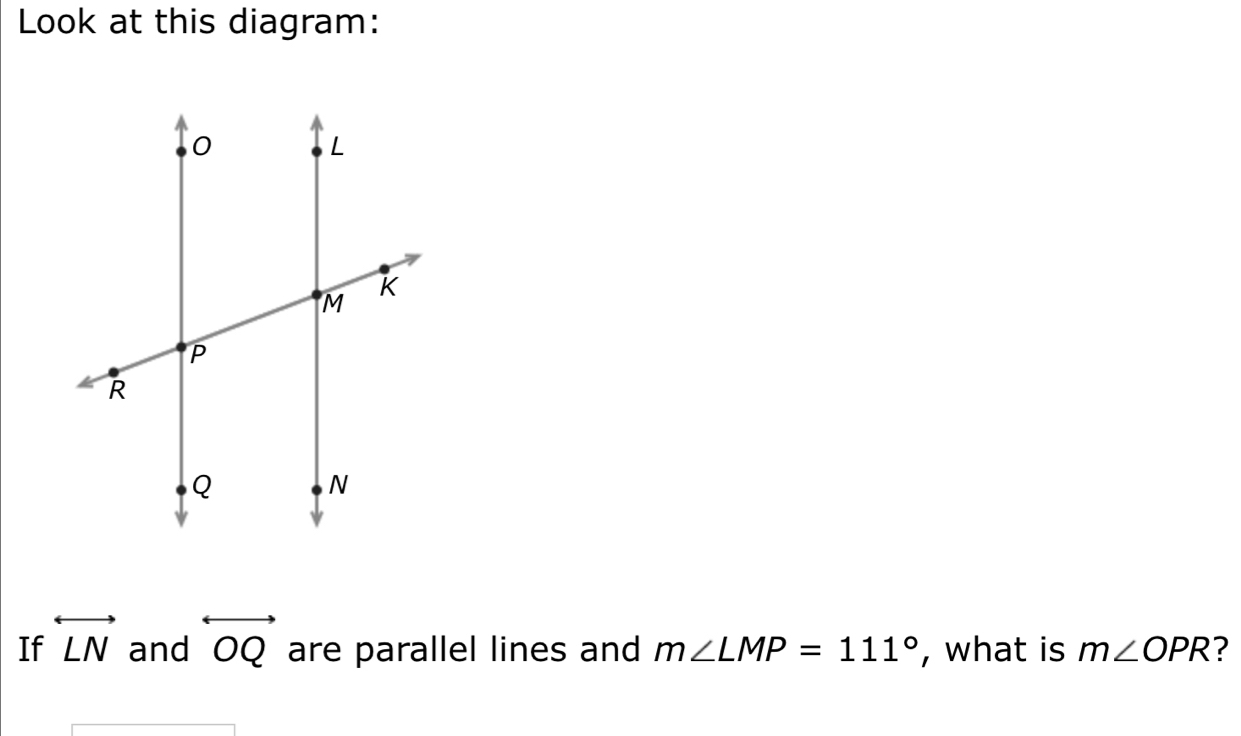 Solved: Look at this diagram: If overleftrightarrow LN and OQ are ...