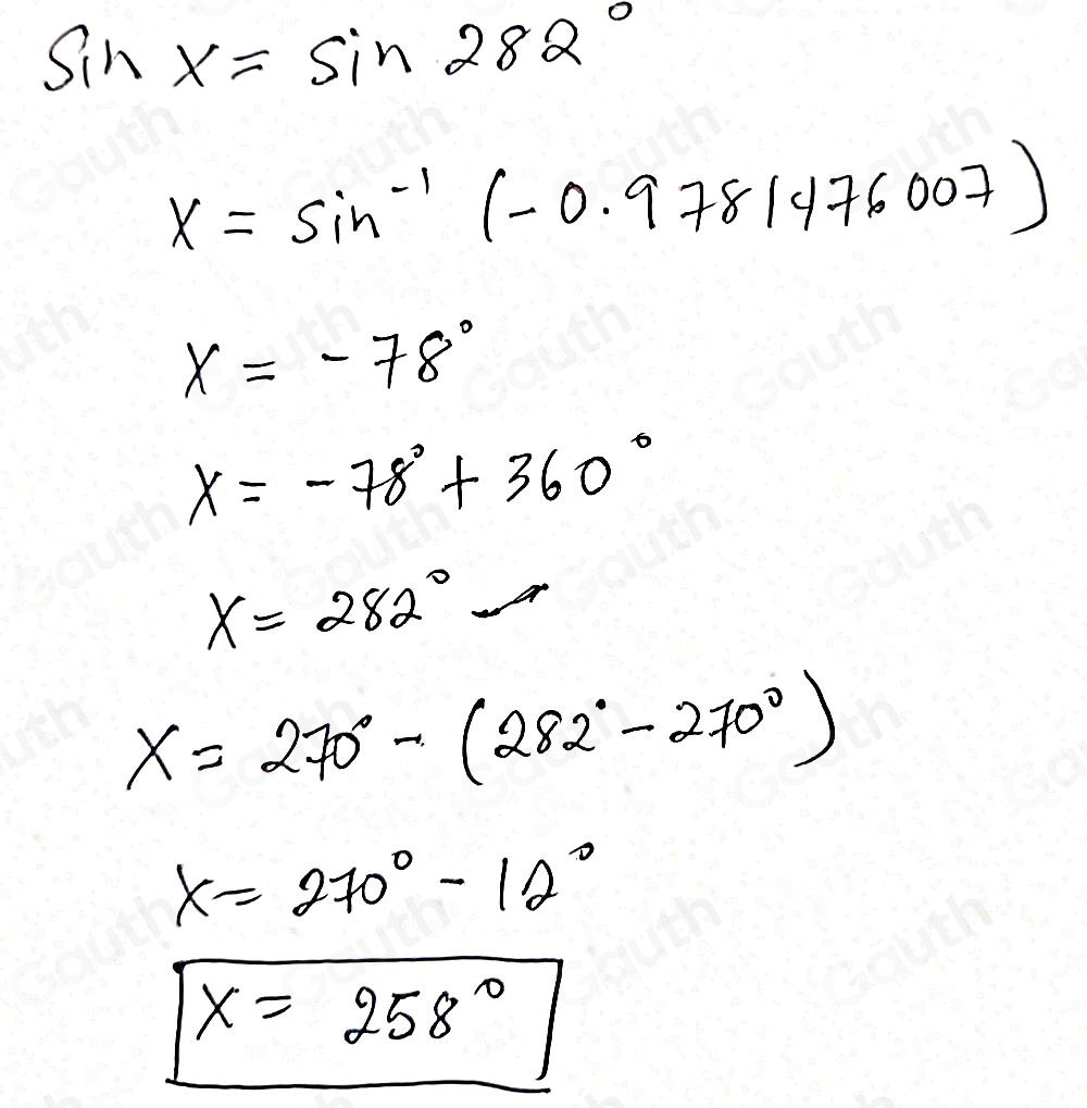 Solved: The graph of y=sin x for 0°≤ x≤ 360° is shown below. Solve sin ...