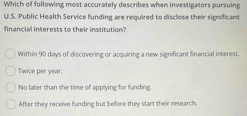 Solved: Which of following most accurately describes when investigators ...