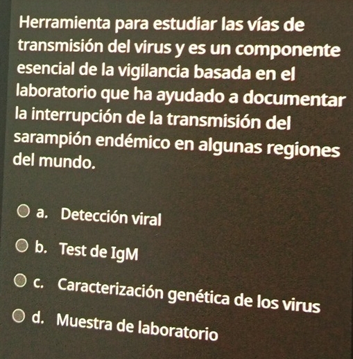Resuelto:Herramienta para estudiar las vías de transmisión del virus y ...