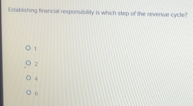 Solved: Establishing financial responsibility is which step of the ...