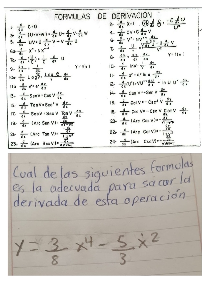 Resuelto: d/dx C=0 2: d/dx x=1 d/dx c/U =frac -C d/dx UU^2 3. d/dx (U+V ...