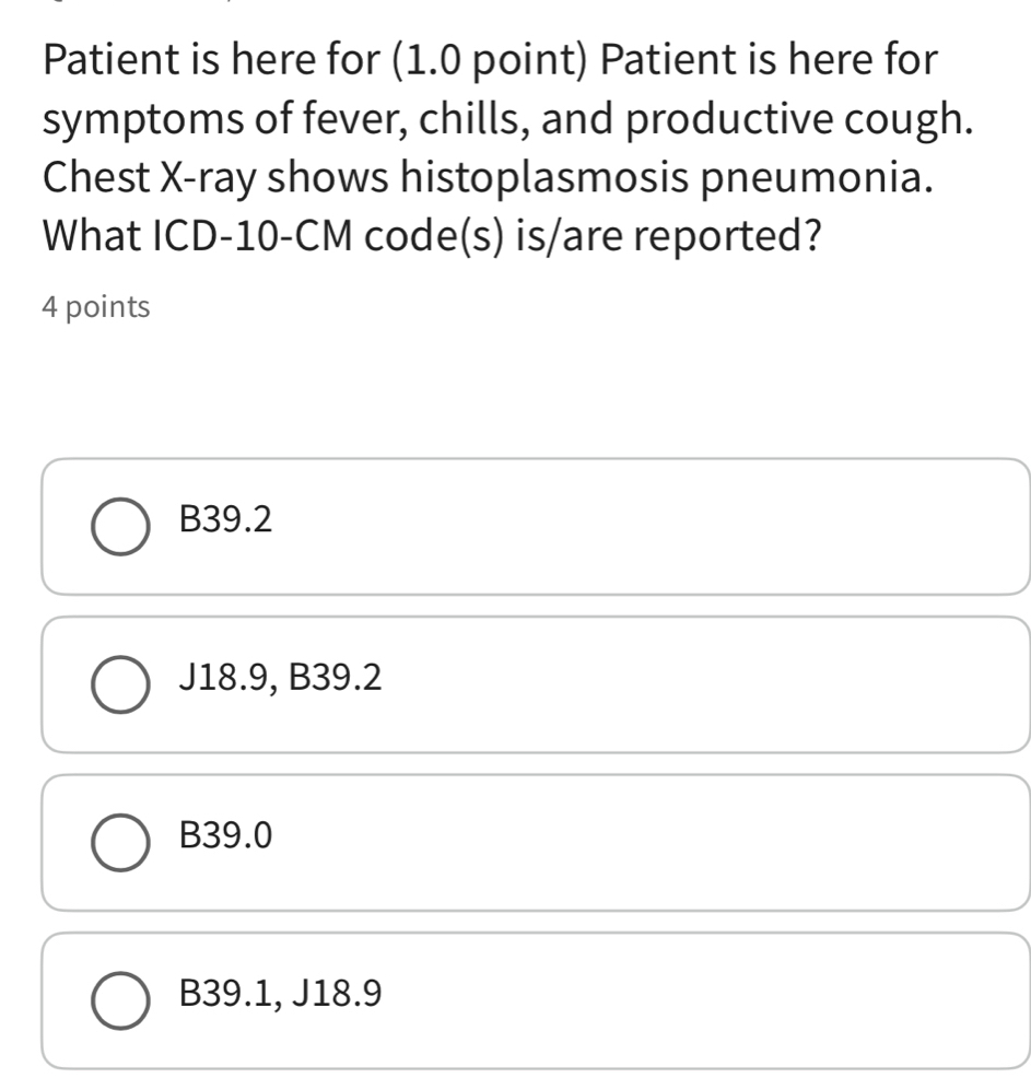 Solved: Patient is here for (1.0 point) Patient is here for symptoms of ...