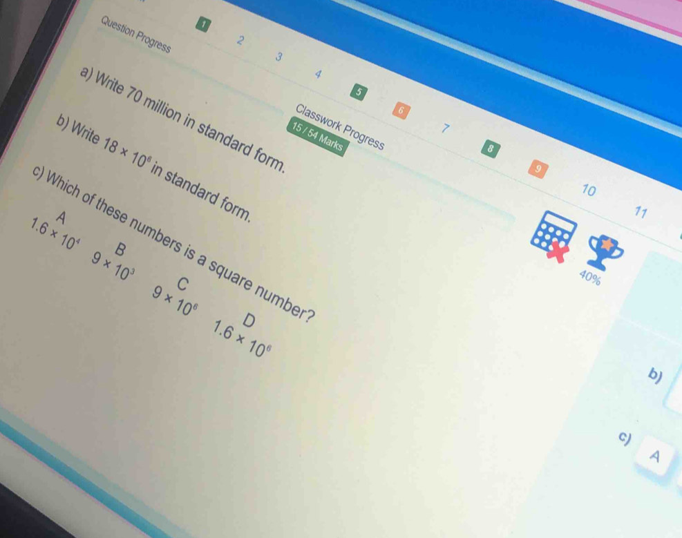 Solved: Question Progress 2 3 4 6 6 ) Write 70 million in standard forn ...