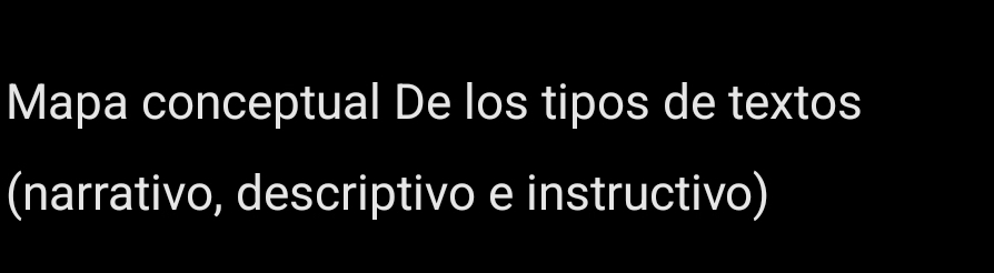 Resuelto:Mapa conceptual De los tipos de textos (narrativo, descriptivo e instructivo)
