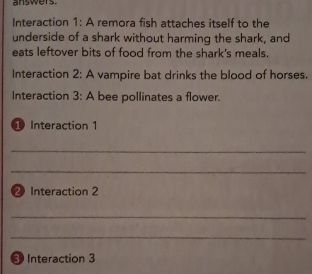 Solved: Interaction 1: A remora fish attaches itself to the underside ...