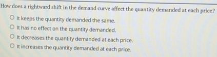 Solved: How does a rightward shift in the demand curve affect the ...