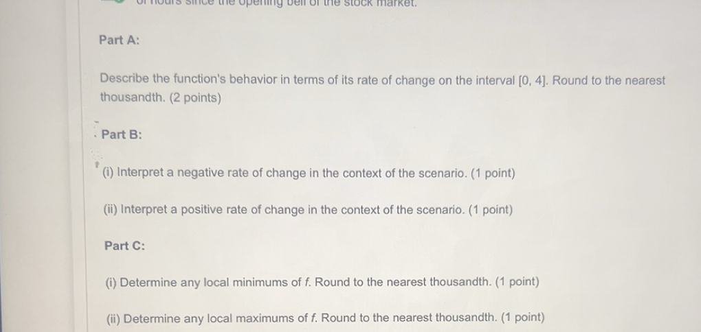 Solved: the opening bell of the stock market. Part A: Describe the ...