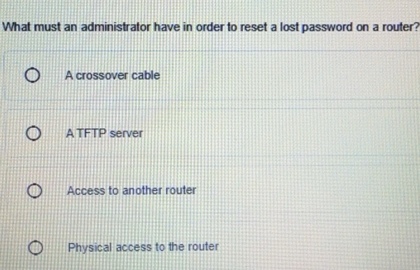 Solved: What must an administrator have in order to reset a lost ...