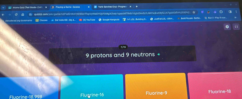 Solved: Atoms Quiz (Test Grade - 2 At! Playing a Game - Quizizz Yarlb ...