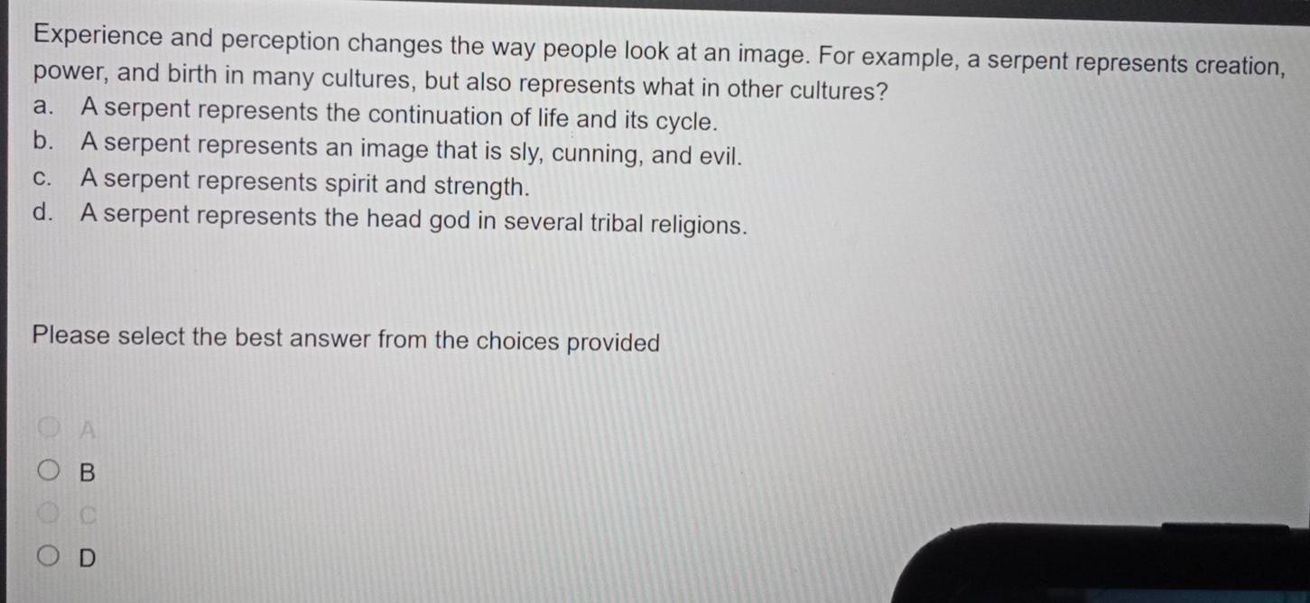 Solved: Experience and perception changes the way people look at an ...