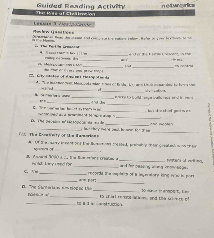 Solved: Guided Reading Activity networks The Rise of Civilization ...