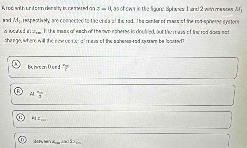 Solved: A rod with uniform density is centered on x=0 , as shown in the ...