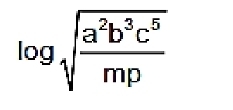Resuelto:log sqrt(frac a^2b^3c^5)mp