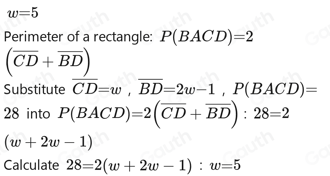 Solved: The perimeter of the rectangle is 28 units. What is the value ...