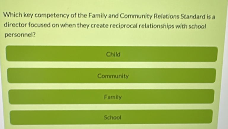 Solved: Which key competency of the Family and Community Relations ...