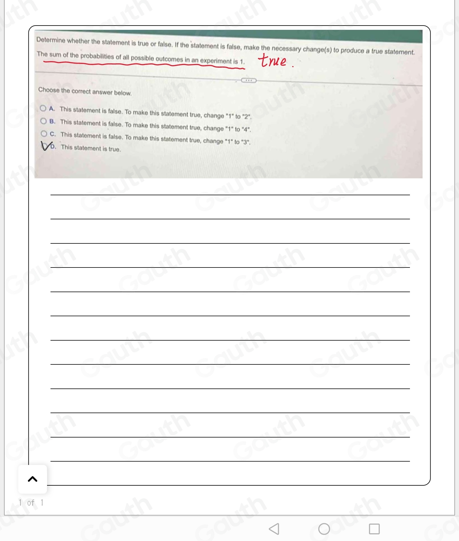 Solved: Determine whether the statement is true or false. If the statement is false, make the ...