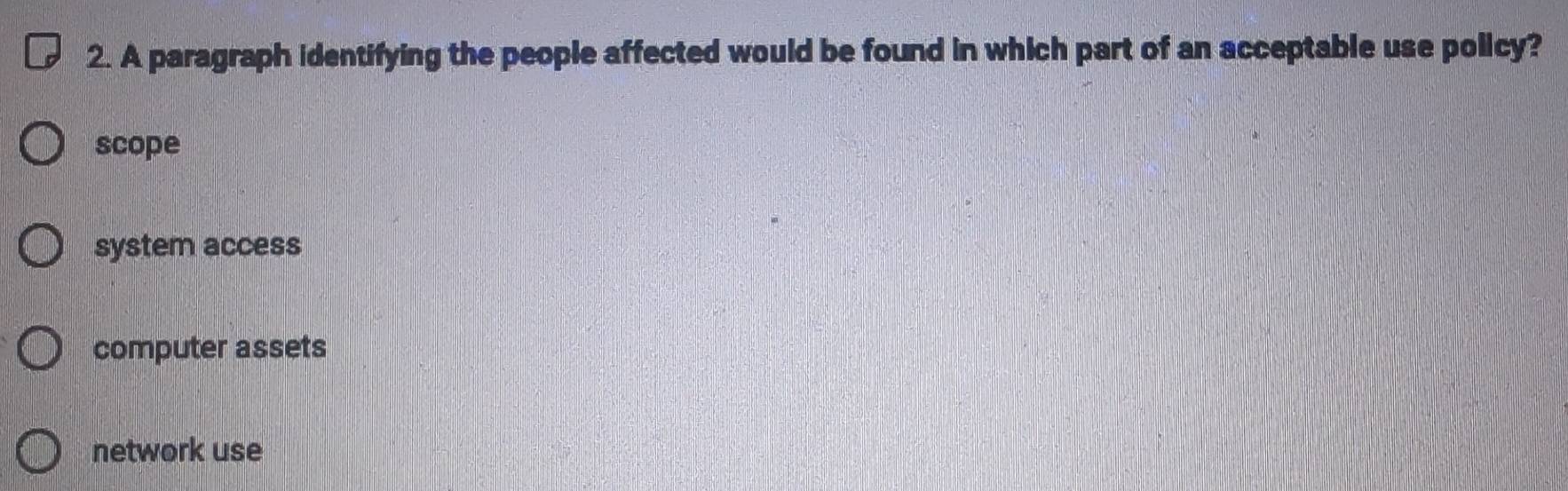 Solved: A paragraph identifying the people affected would be found in ...