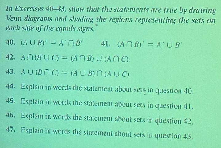 Solved: In Exercises 40-43, show that the statements are true by ...